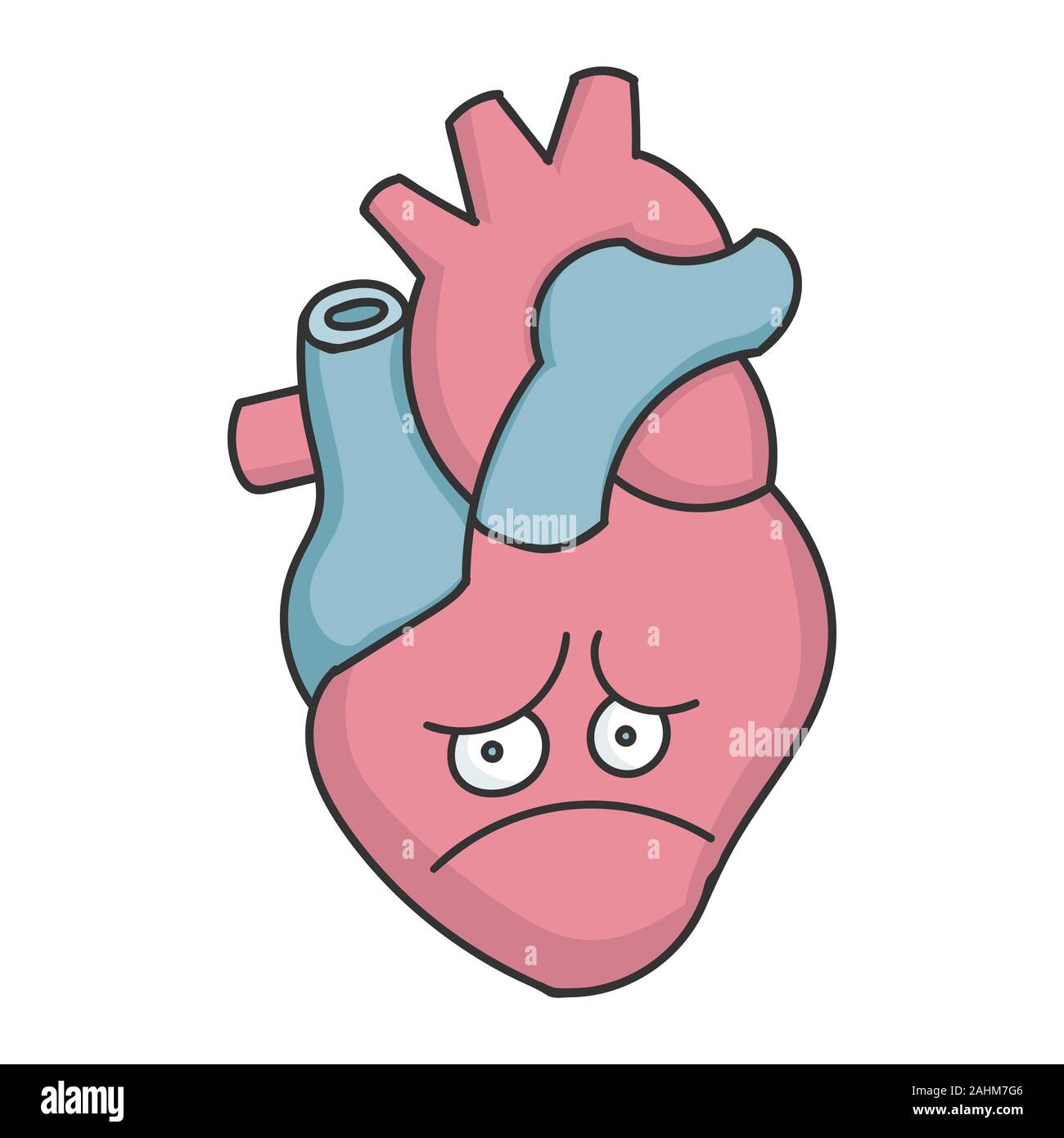 cartoon human heart isolated on white Stock Vector Image & Art - Alamy