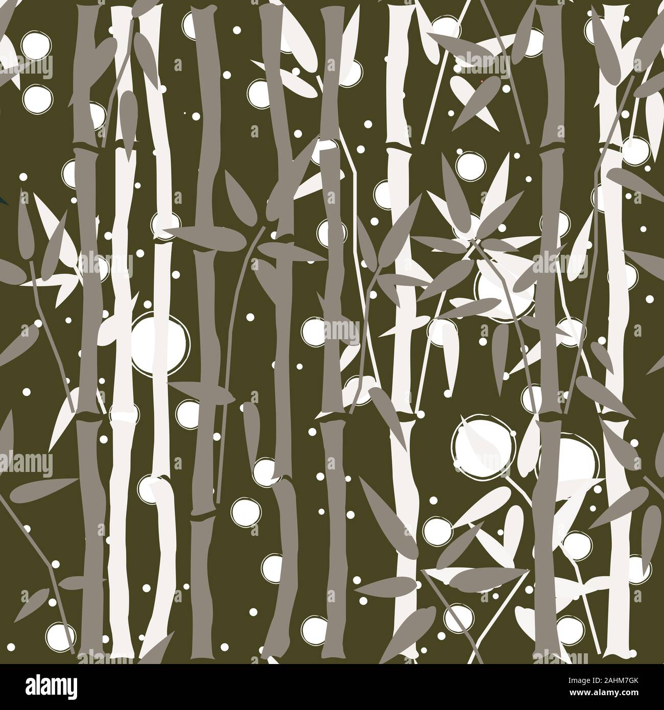 Bamboo seamless pattern on green. Vector Illustration Stock Vector ...