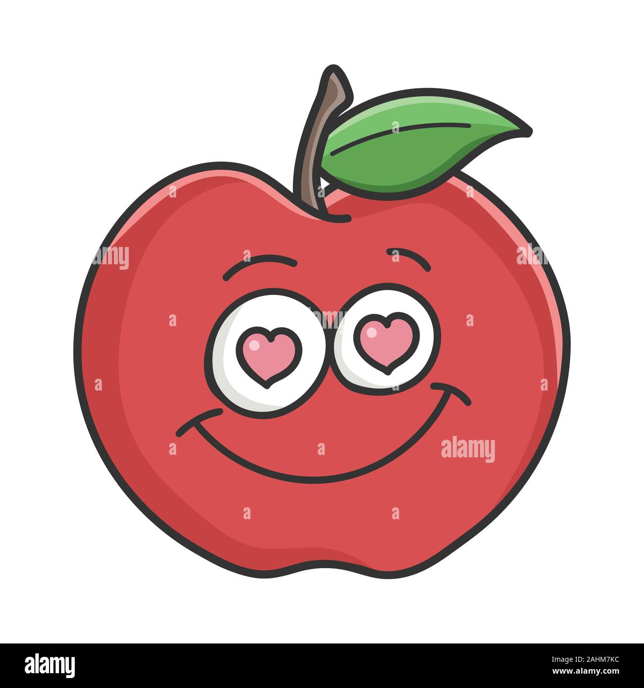 red apple cartoon apple isolated on white Stock Vector Image & Art - Alamy