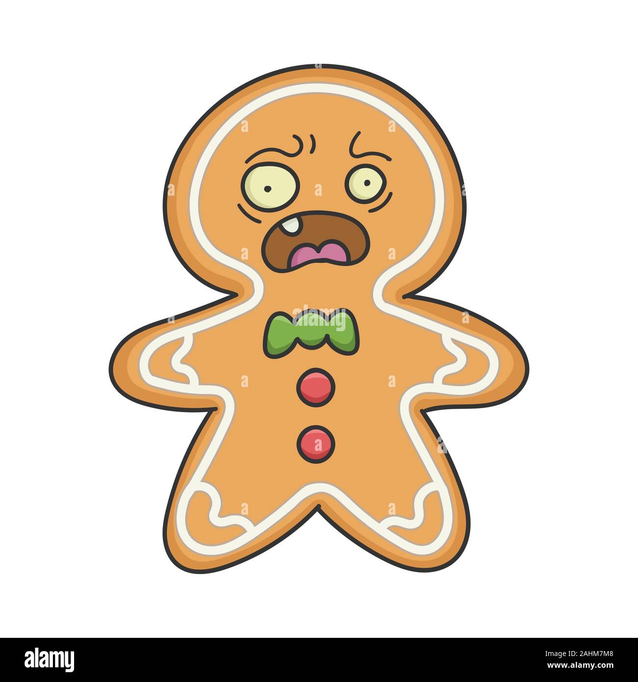 Christmas Holiday Ginger Bread Cookie Cartoon Character Stock Vector ...
