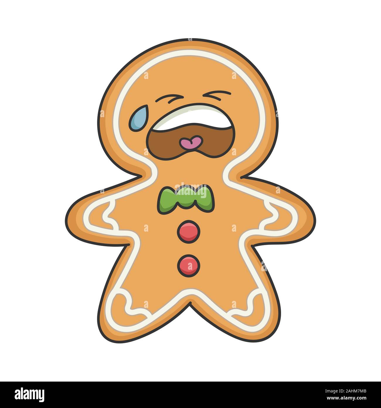 Christmas Holiday Ginger Bread Cookie Cartoon Character Stock Vector ...