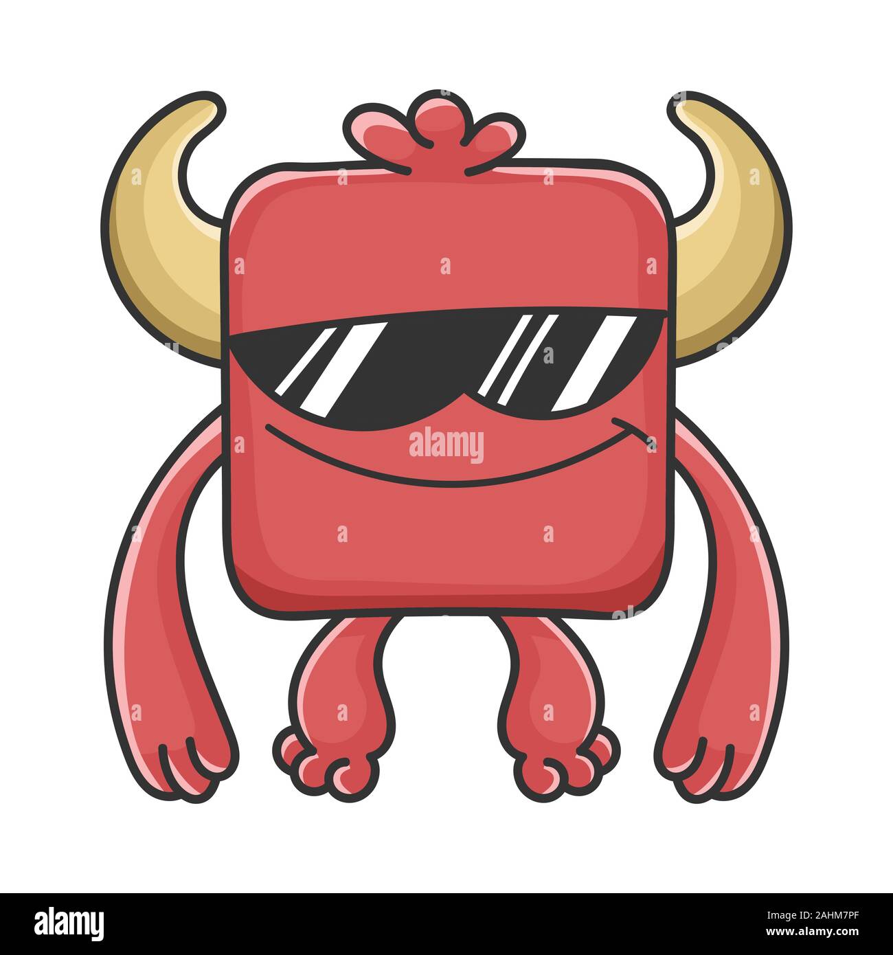 Red devil monster creature isolated on white Stock Vector Image & Art ...