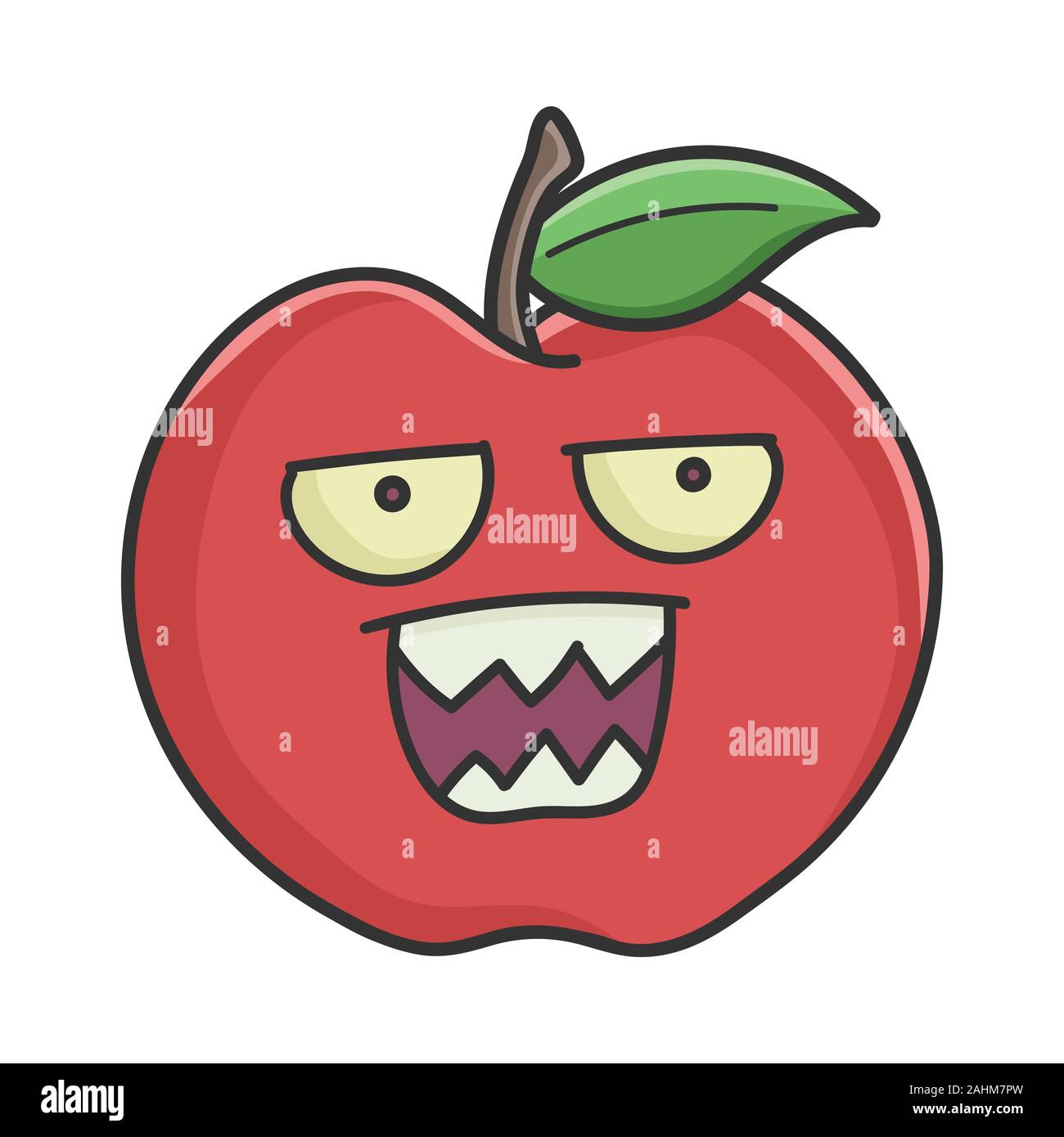red apple cartoon apple isolated on white Stock Vector Image & Art - Alamy