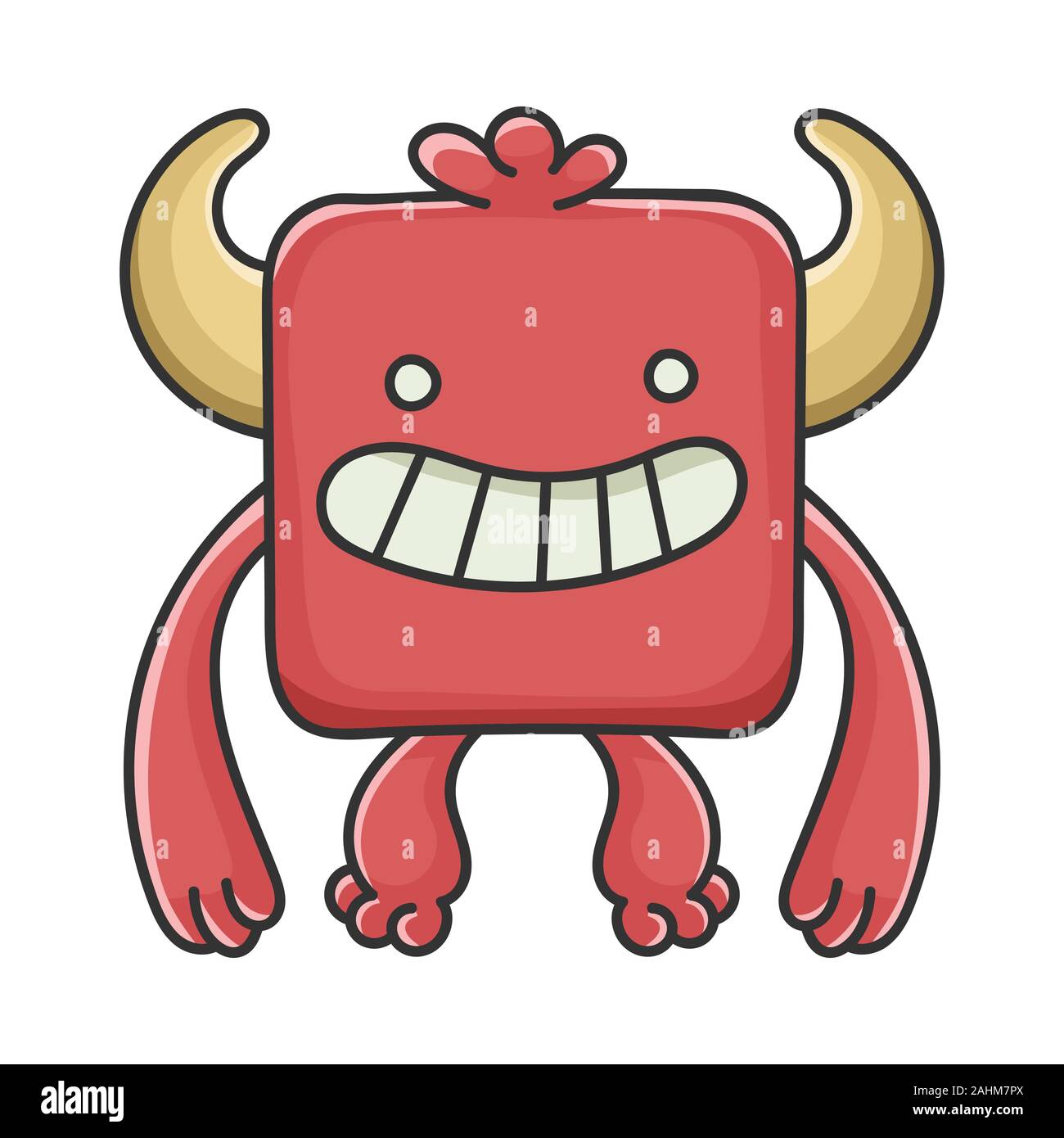 Red devil monster creature isolated on white Stock Vector Image & Art ...