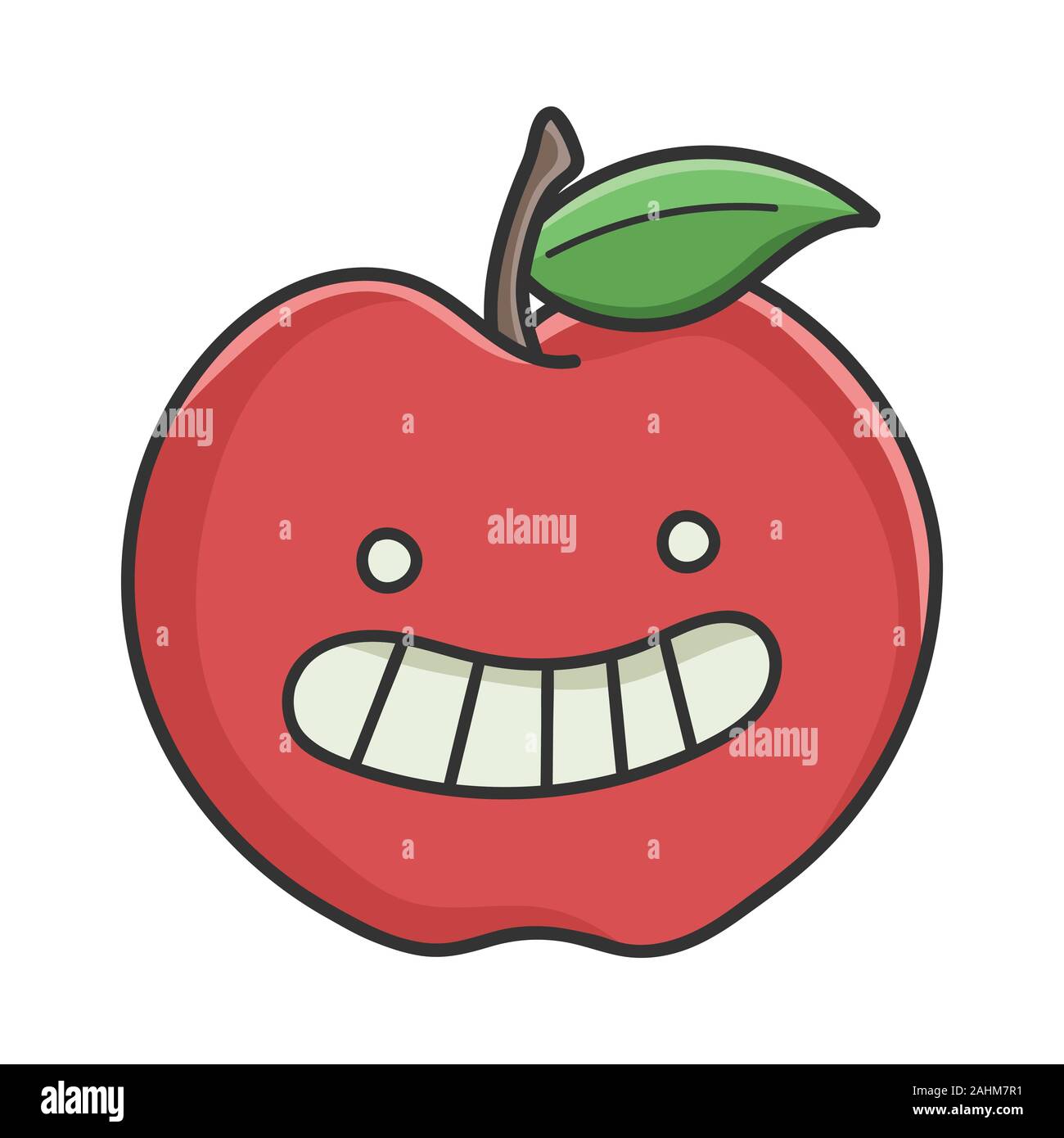 red apple cartoon apple isolated on white Stock Vector Image & Art - Alamy