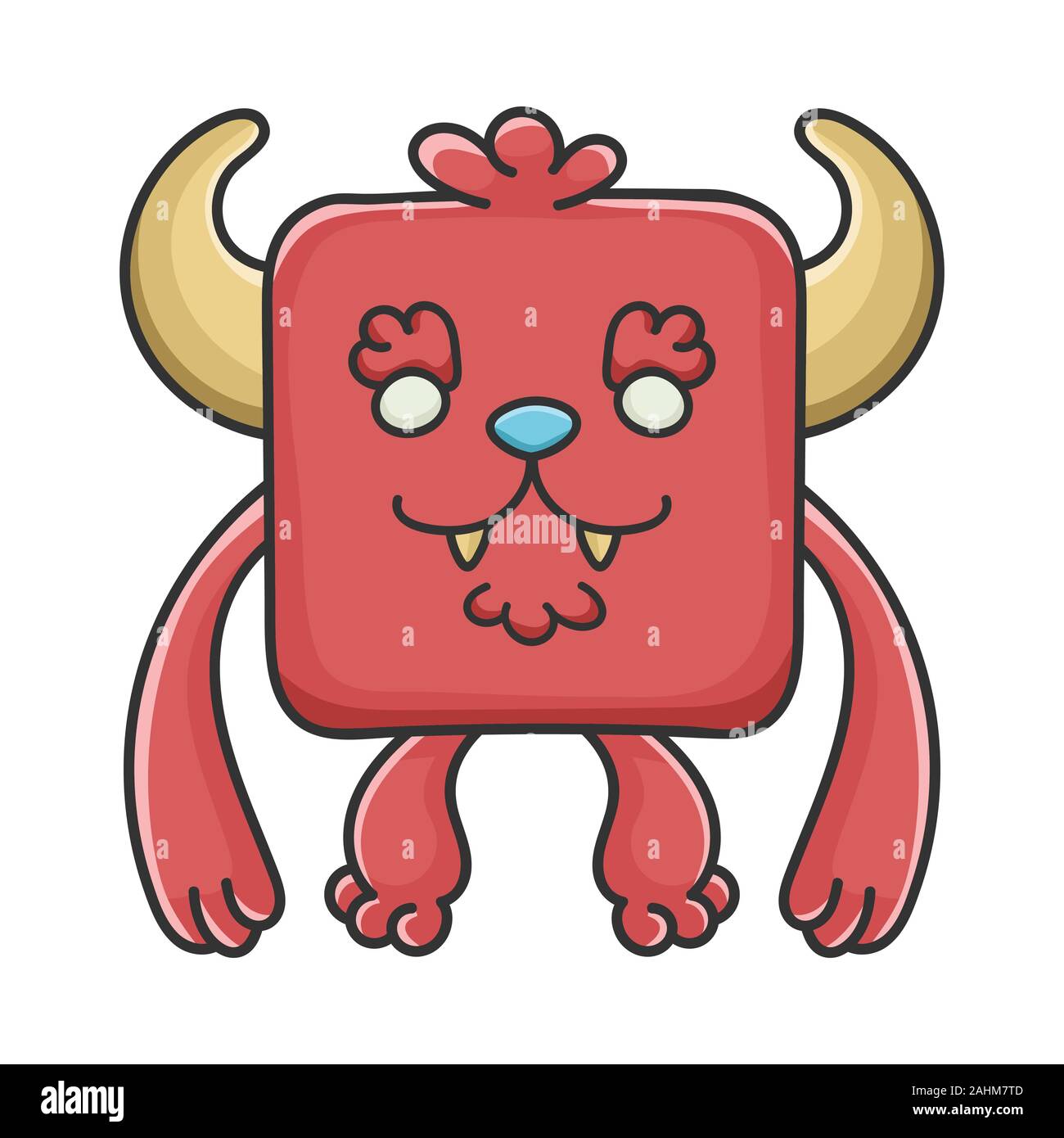 Red devil monster creature isolated on white Stock Vector Image & Art ...