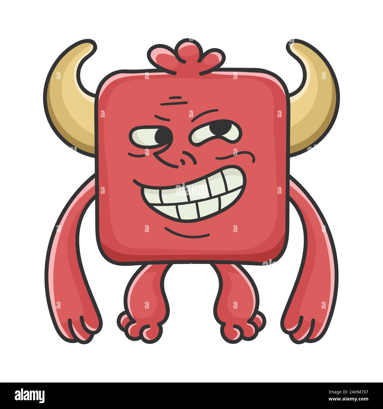 red goblin cartoon monster isolated on white Stock Vector Image & Art ...