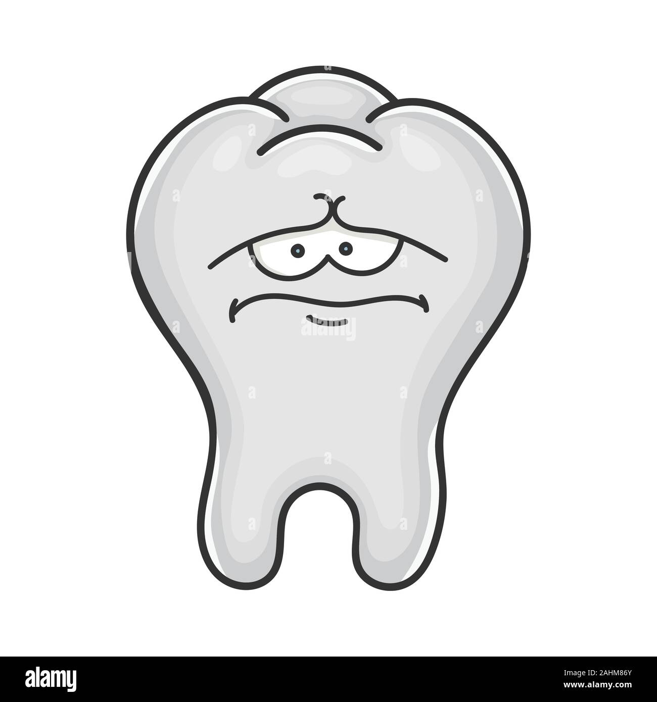 Sad funny tooth cartoon isolated on white Stock Vector Image & Art - Alamy