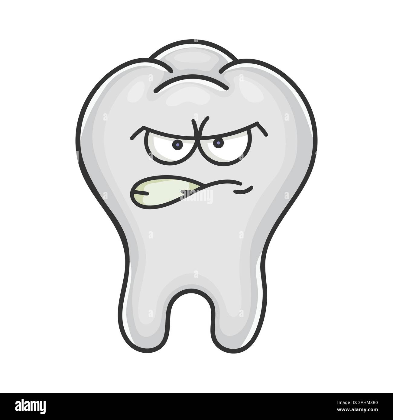Angry funny tooth cartoon isolated on white Stock Vector Image & Art ...