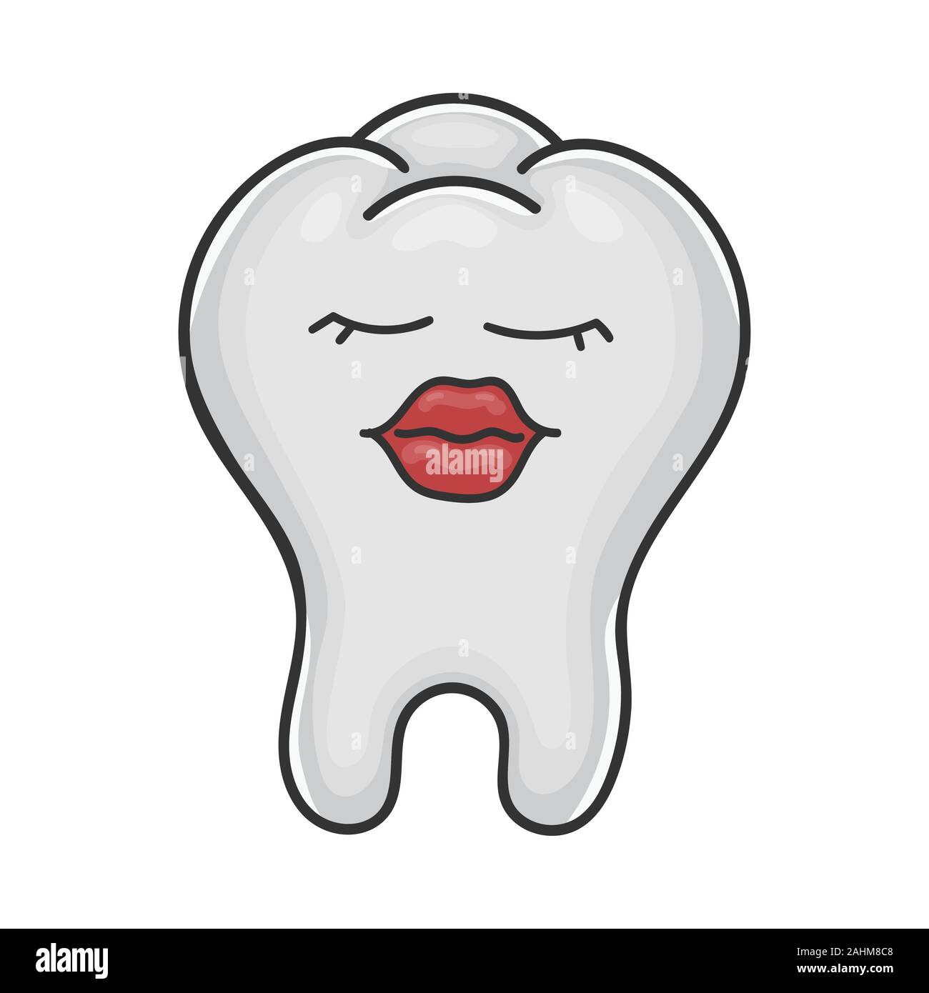 Female red lips tooth cartoon isolated on white Stock Vector Image ...