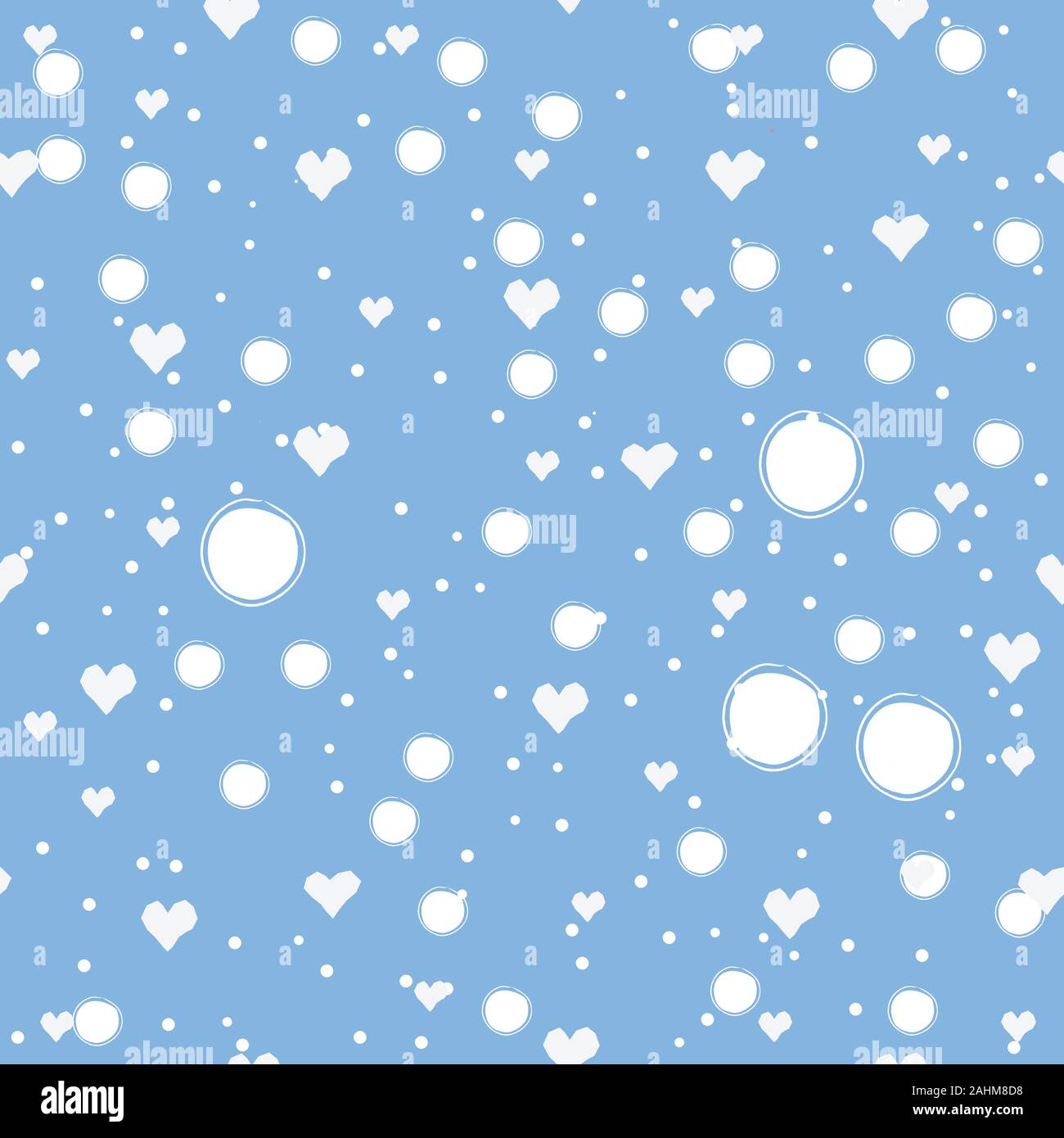 Seamless Heart Pattern on blue. Vector Illustration Stock Vector Image ...