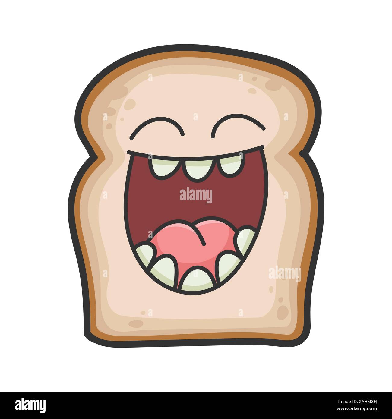 Laughing smiling slice of bread cartoon illustration isolated on white Stock Vector Image & Art ...