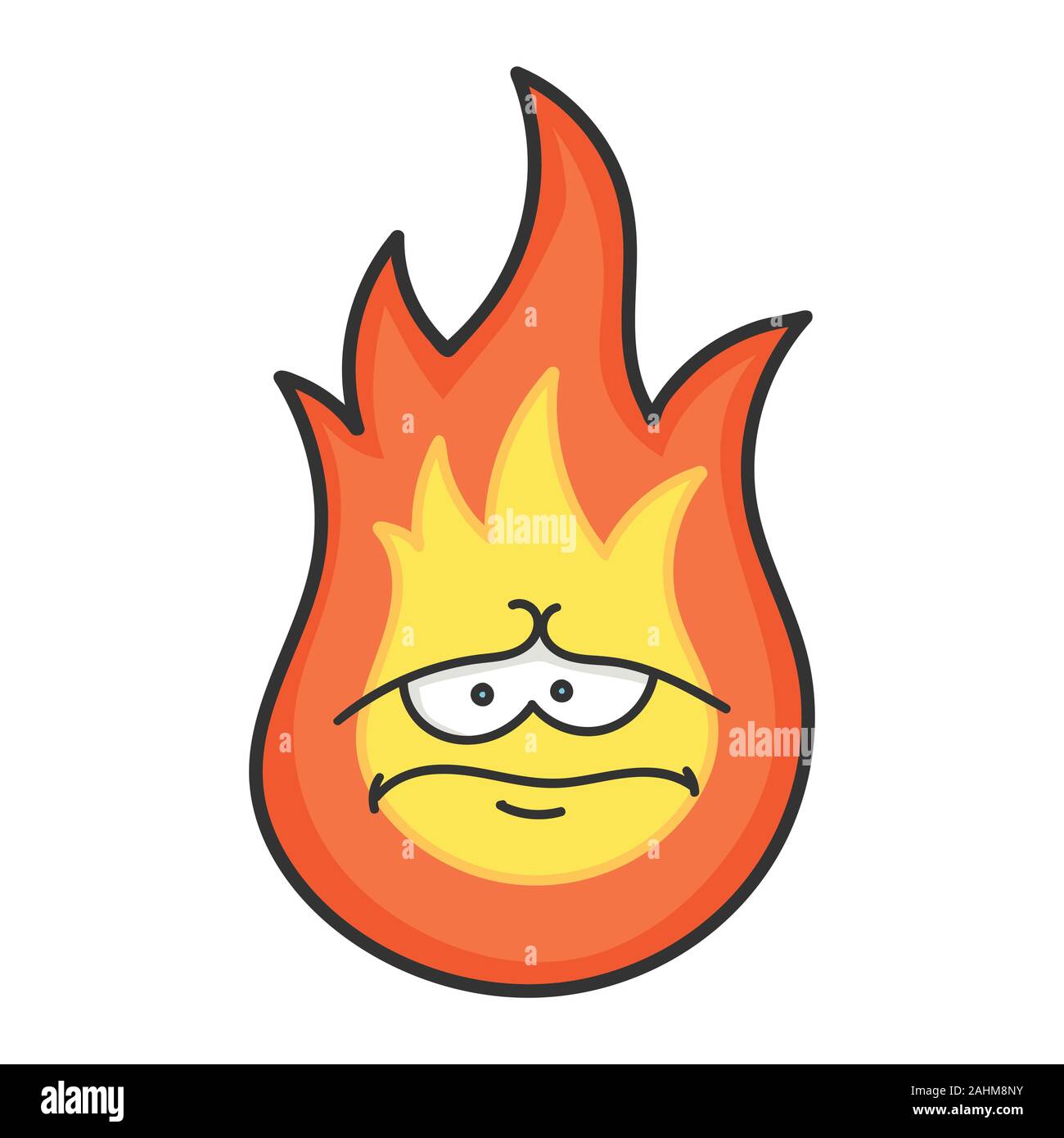 Sad fireball cartoon illustration isolated on white Stock Vector Image ...