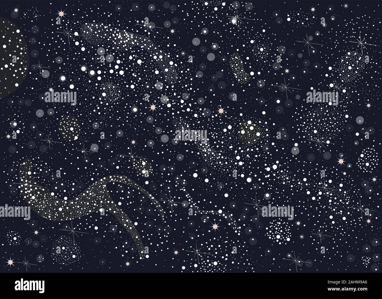 Seamless Pattern with stars and bright shiny stars on dark background ...