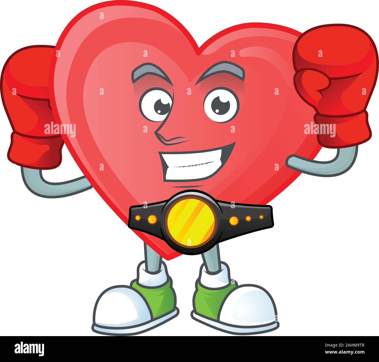 Funny Face Boxing red love cartoon character design Stock Vector Image ...