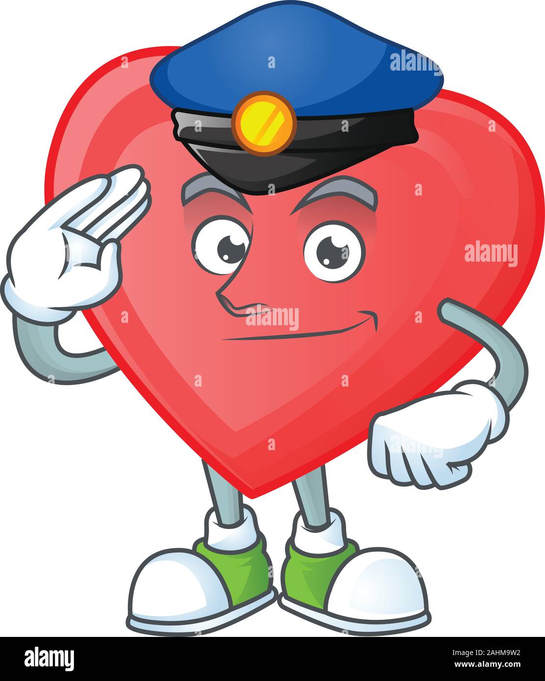 Red love Cartoon in character a Police officer costume Stock Vector ...