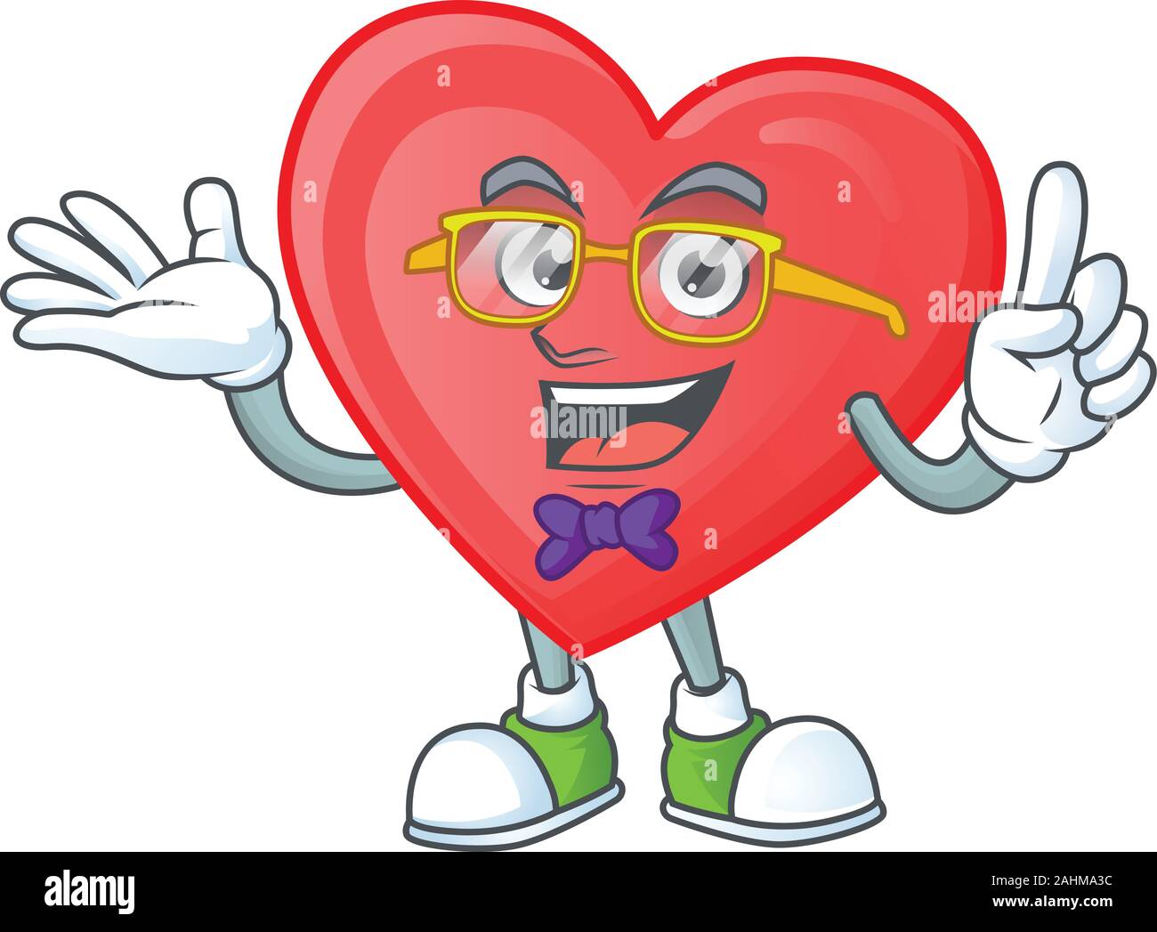 Super Cute Geek red love cartoon character design Stock Vector Image ...