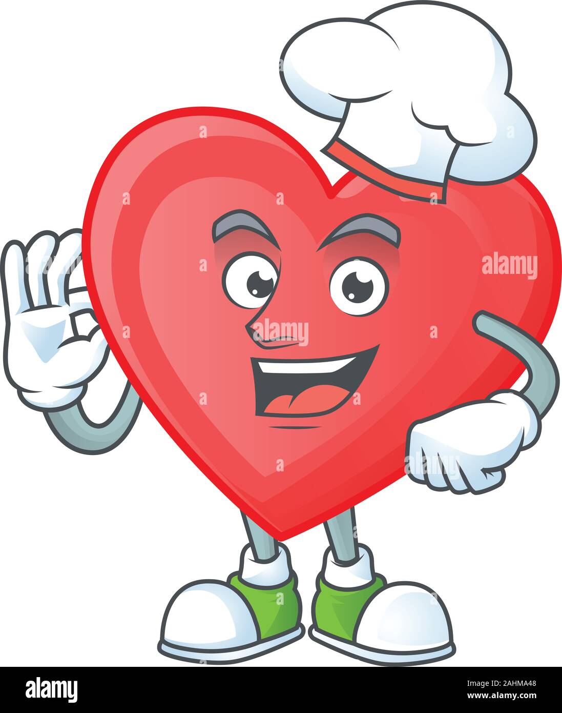 Smiley Face chef red love character with white hat Stock Vector Image ...