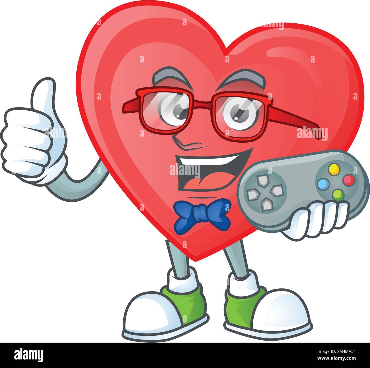 cool geek gamer red lovecartoon character design Stock Vector Image ...