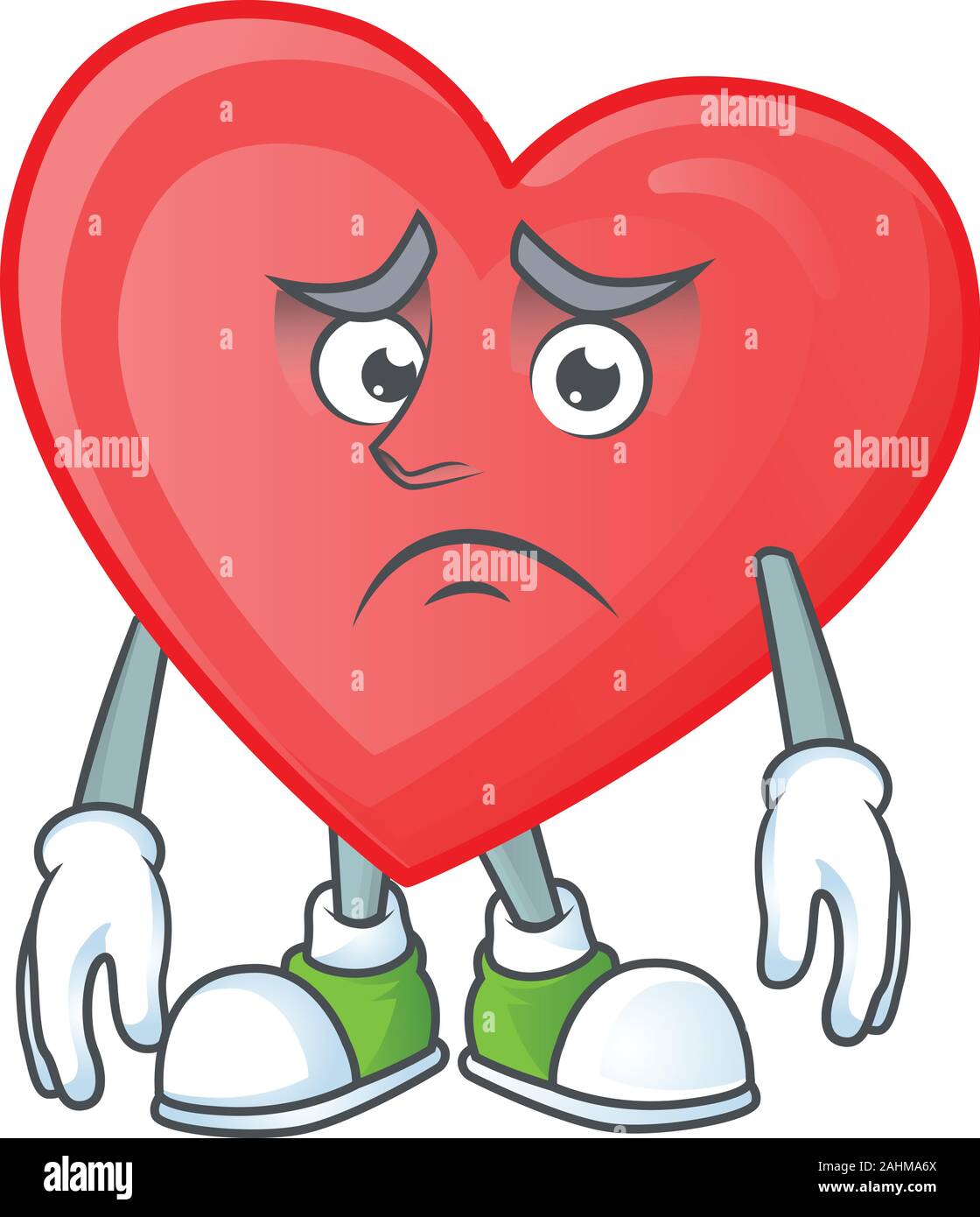 Afraid red love Cartoon character mascot design Stock Vector Image ...