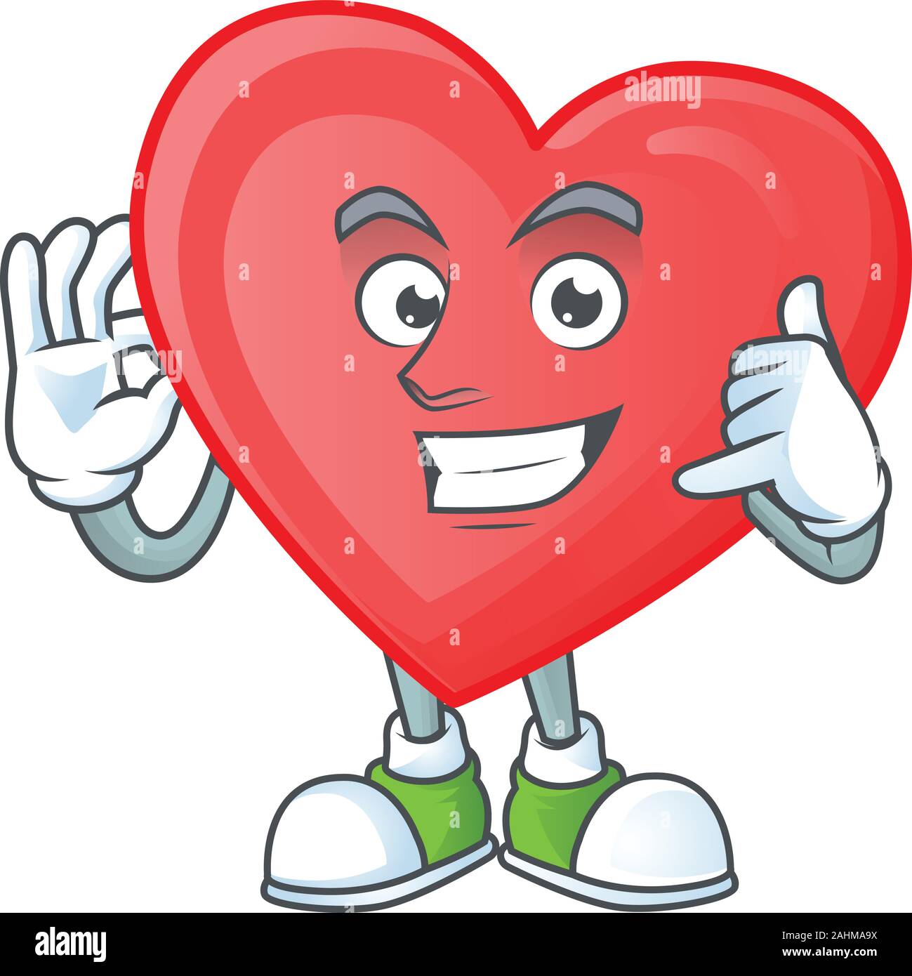 Call me cool red love cartoon character design Stock Vector Image & Art ...