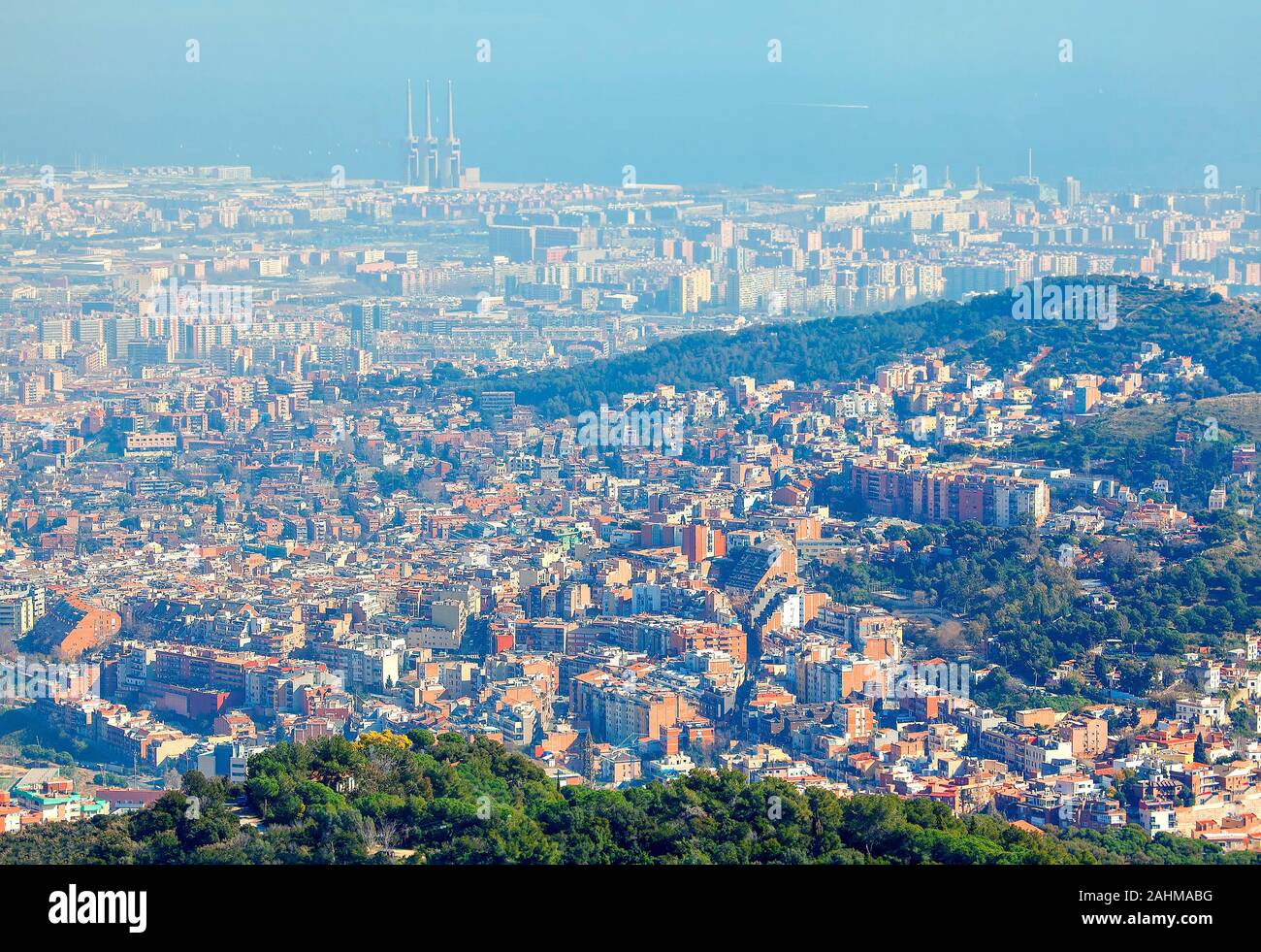 Aerial image barcelona mountain in hi-res stock photography and images ...