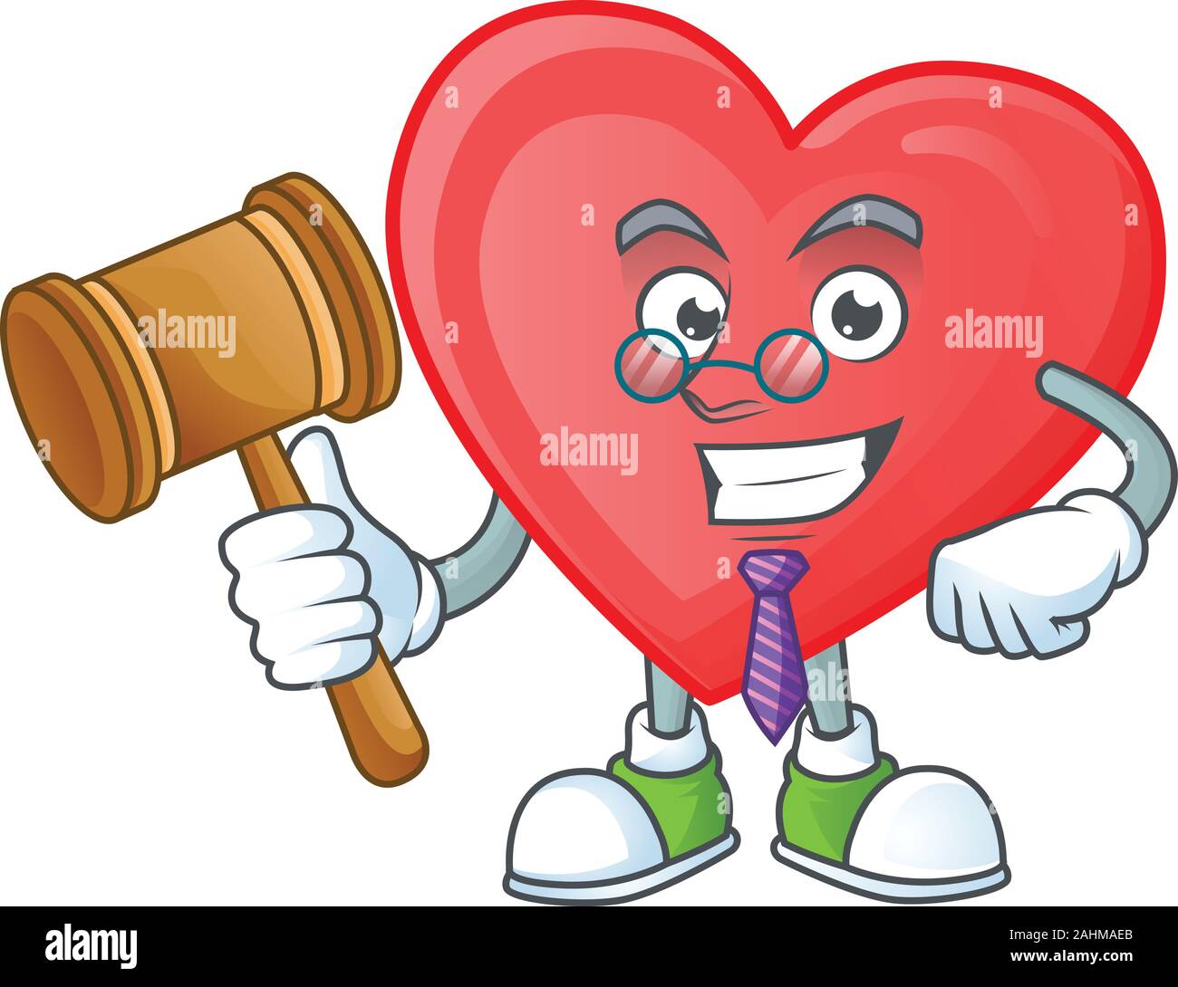 A professional judge red love presented in cartoon character design ...