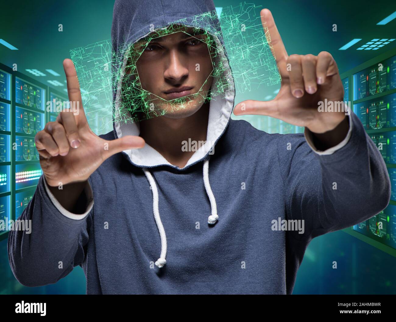 Hacker hacking corporate computer system hi-res stock photography and ...