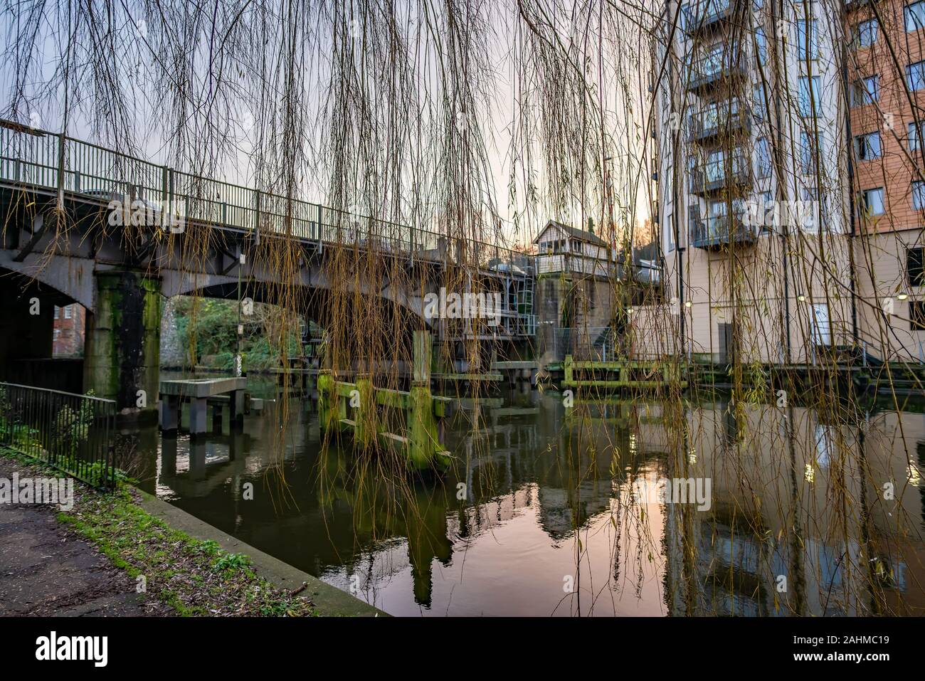 Carrow Road Bridge crossing over the River Wensum in the city of ...