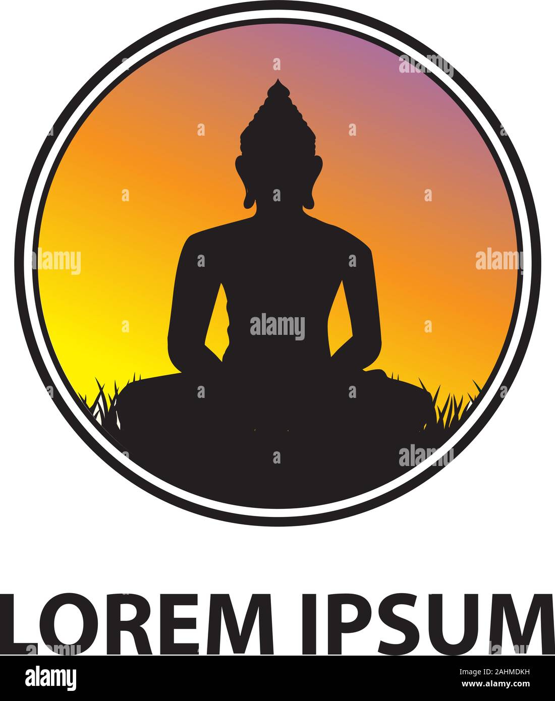 Buddha and sun, vector graphic design element Stock Vector Image & Art ...