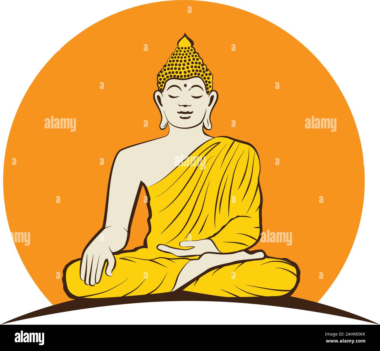 Buddha and sun, vector graphic design element Stock Vector Image & Art ...