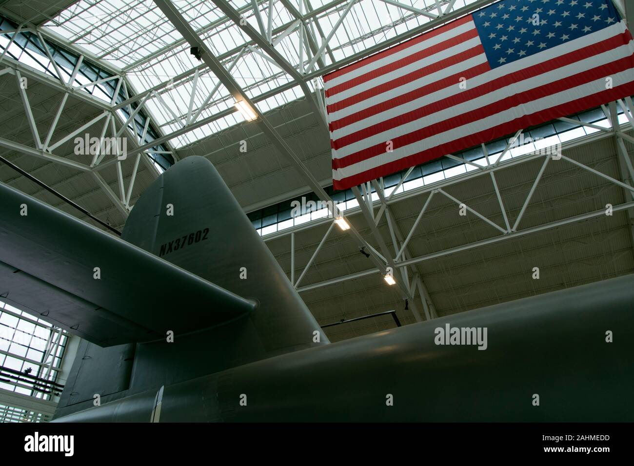 Howard Hughes 's plane, the spruce goose, in a hanger at the Evergreen ...