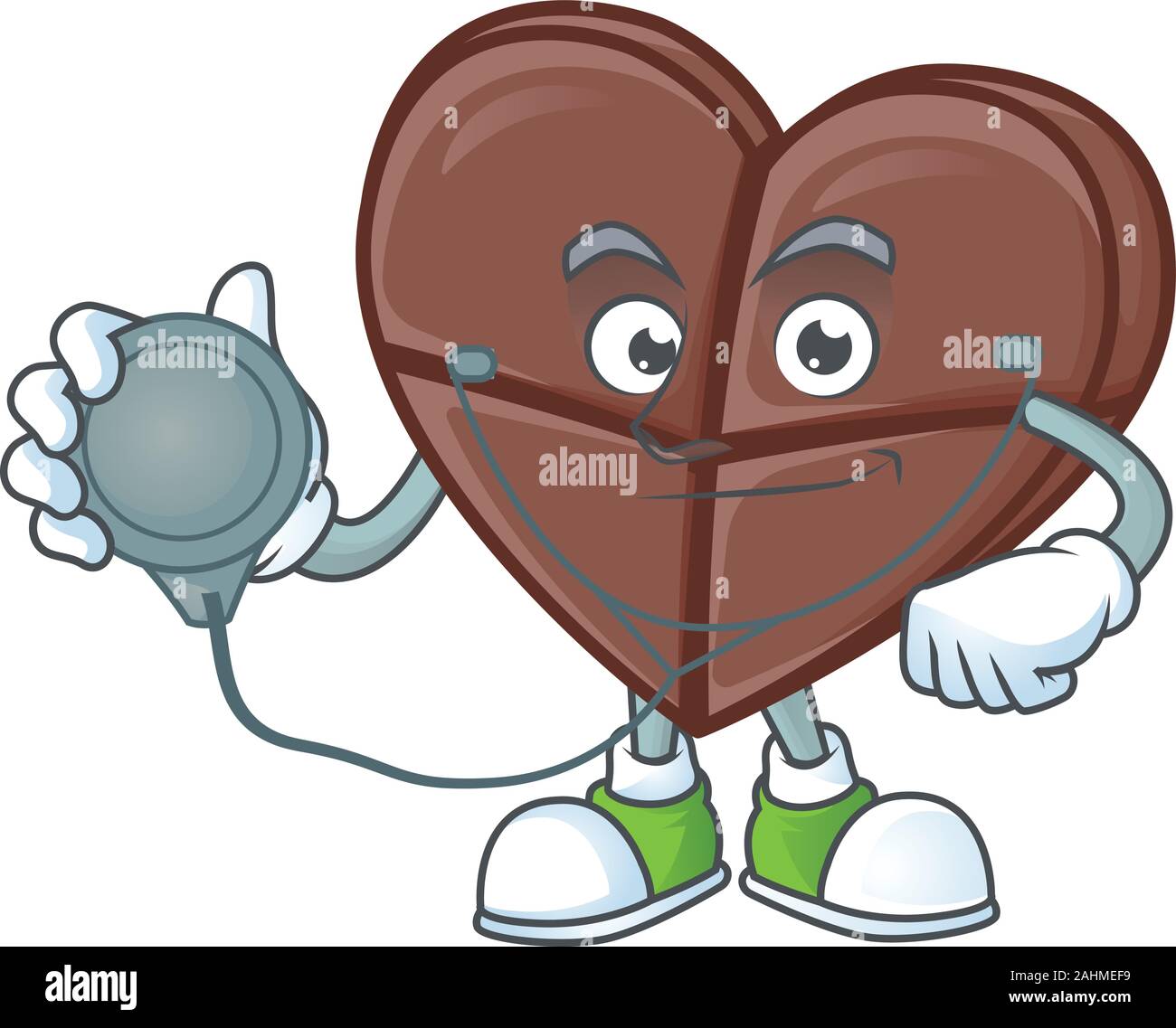 Chocolate bar love cartoon character style as a Doctor with tools Stock ...