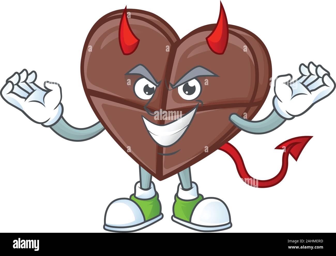 Picture of chocolate bar love as a Devil cartoon mascot Stock Vector ...