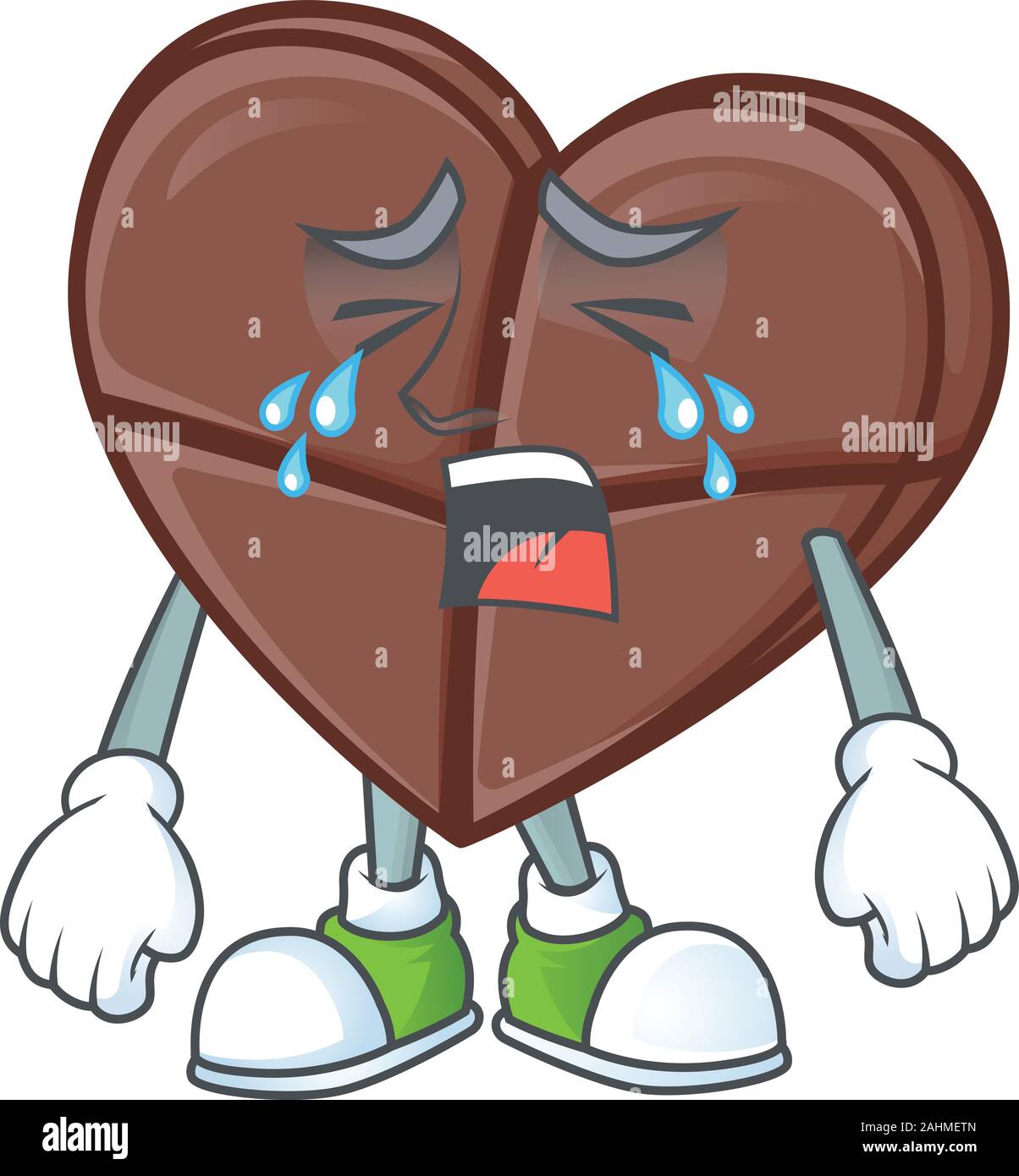Sad Crying gesture chocolate bar love cartoon character style Stock ...
