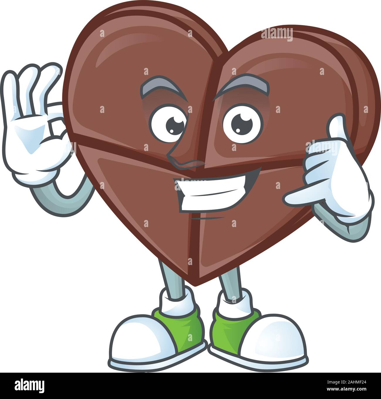 Call me cool chocolate bar love cartoon character design Stock Vector ...