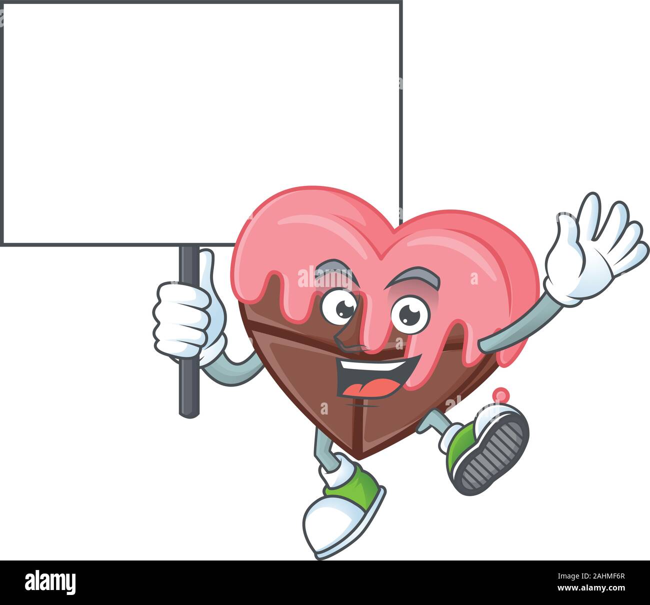 Love chocolate with pink cute cartoon character style bring board Stock ...