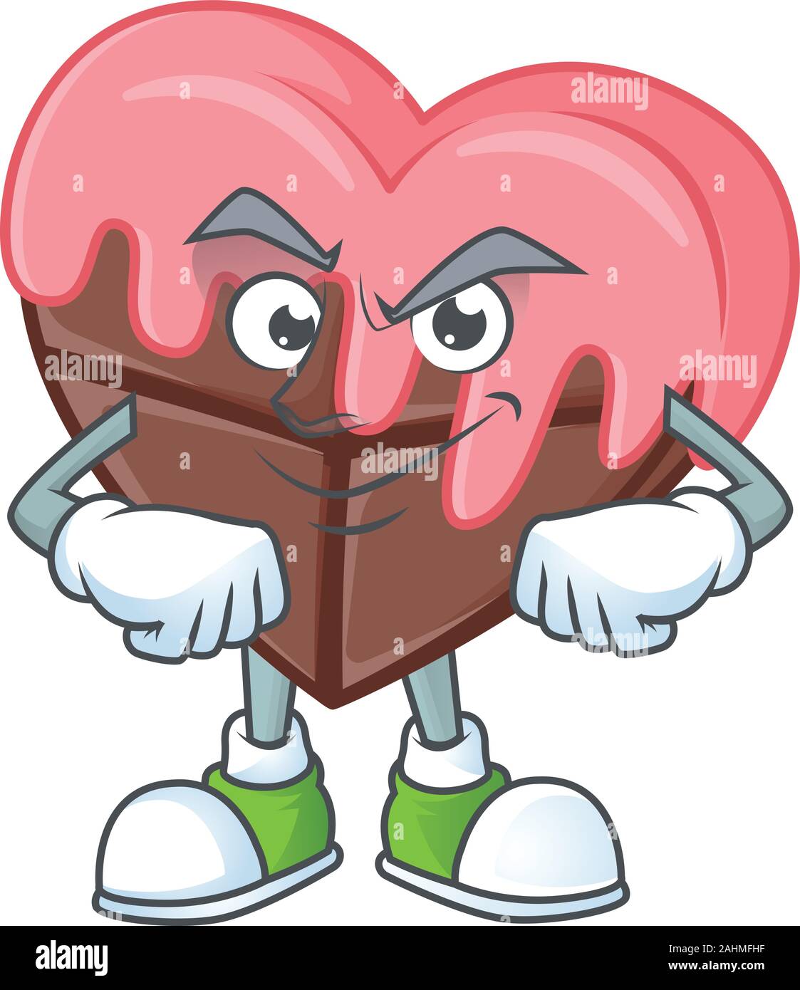 Love chocolate with pink mascot cartoon character style with Smirking ...