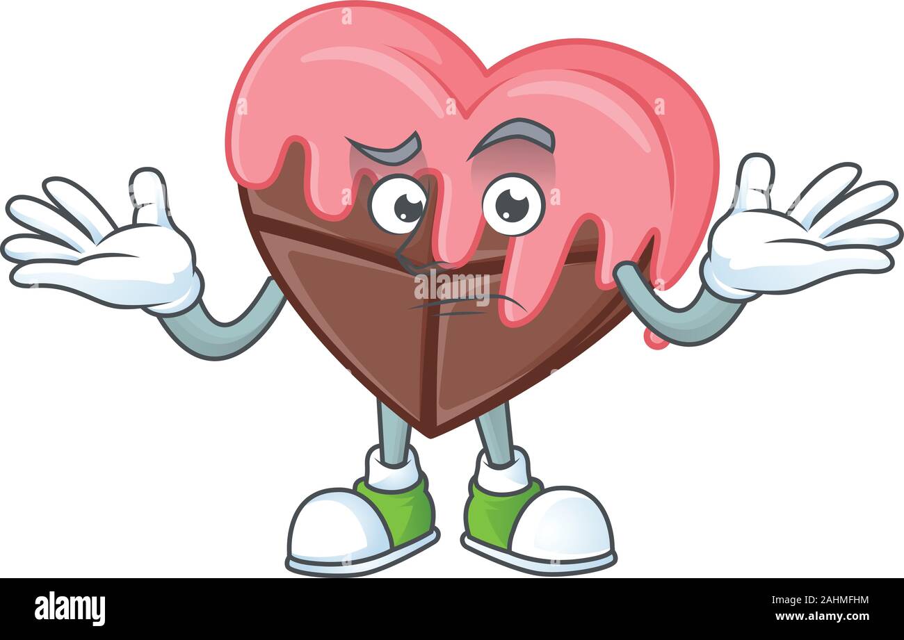 Cool Grinning of love chocolate with pink mascot cartoon style Stock ...