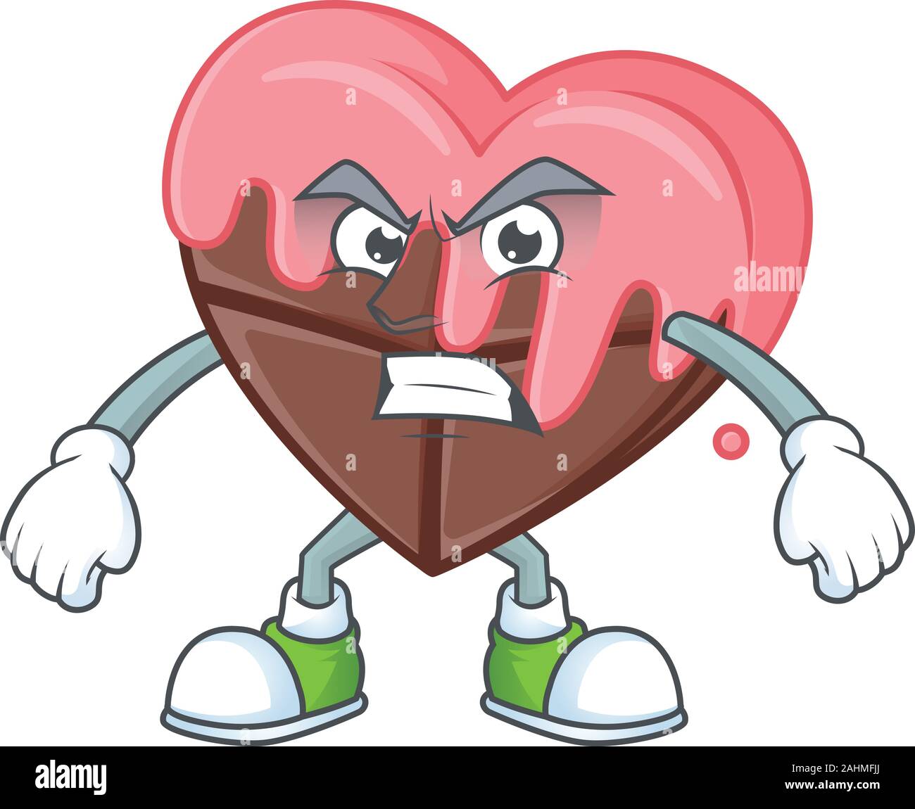 Picture of love chocolate with pink cartoon character with angry face ...