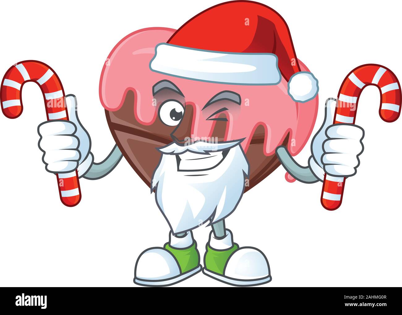 Love chocolate with pink Cartoon character in Santa Claus with candy ...