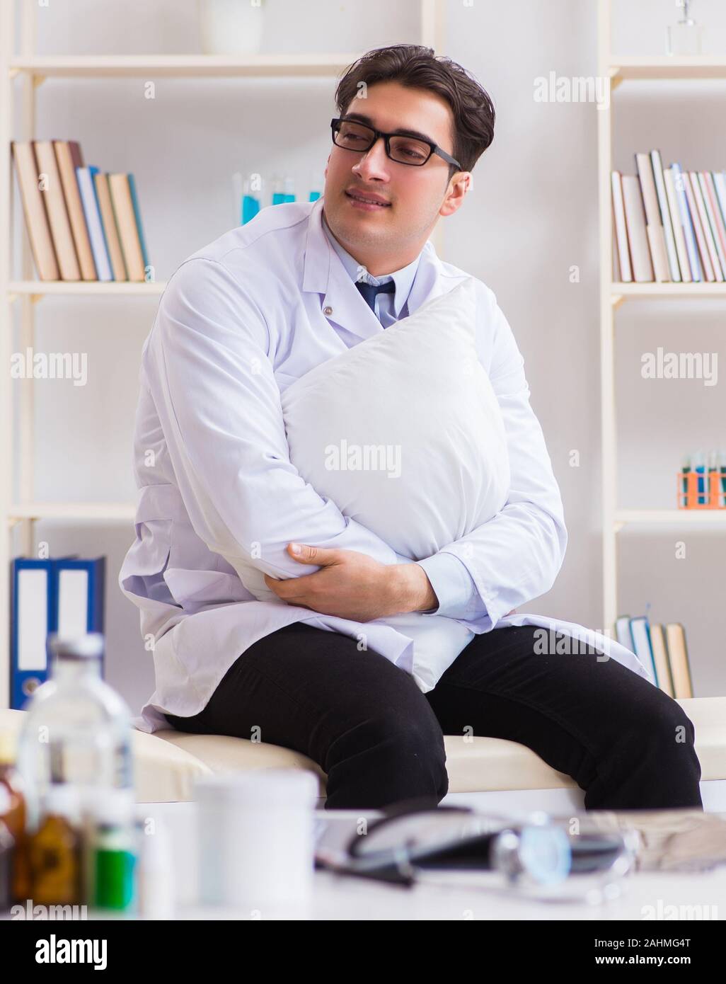 Doctor relaxing after complex surgery in hospital Stock Photo - Alamy