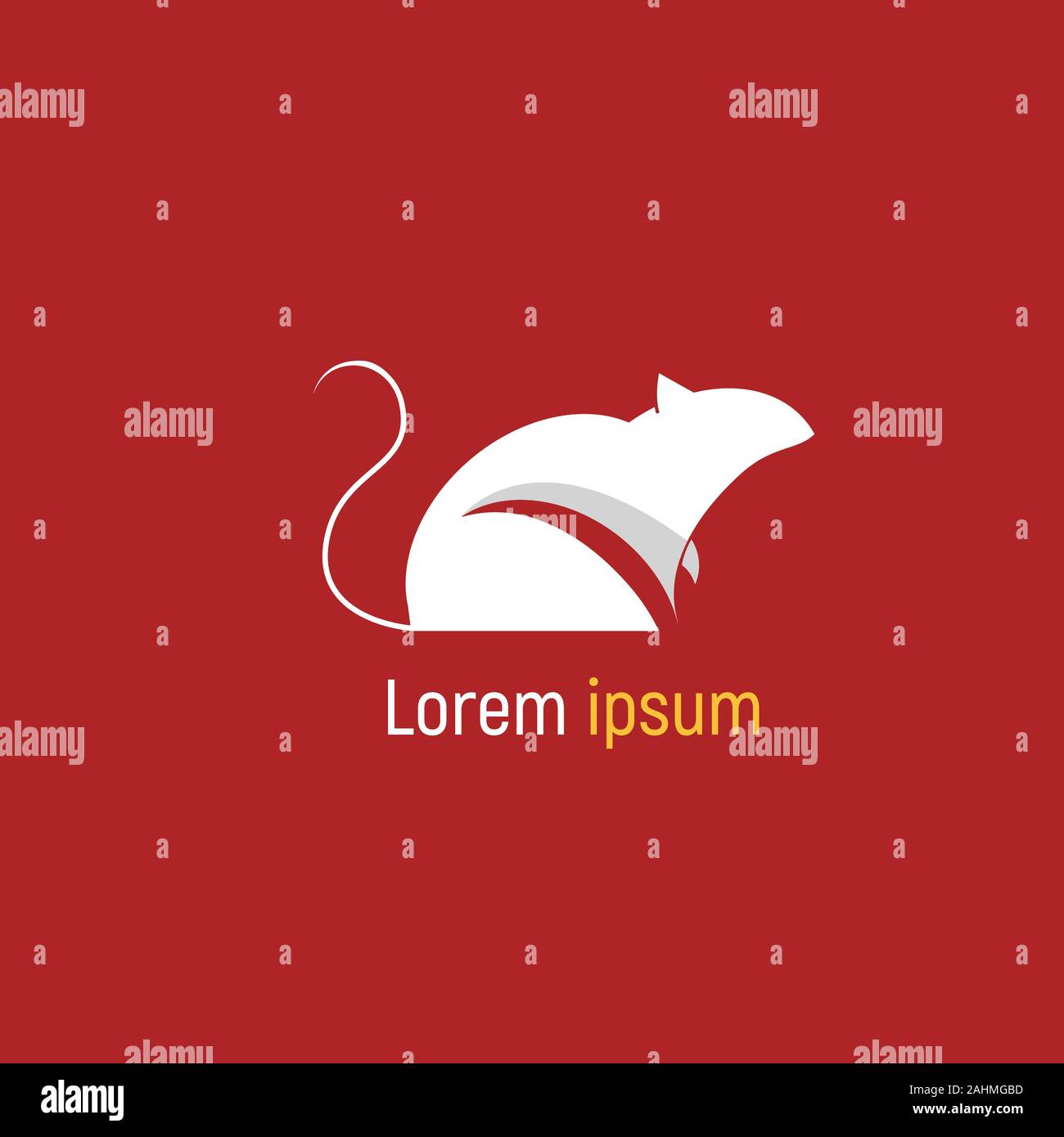 modern vector logo rat icon on a red background 2020 Stock Vector Image ...