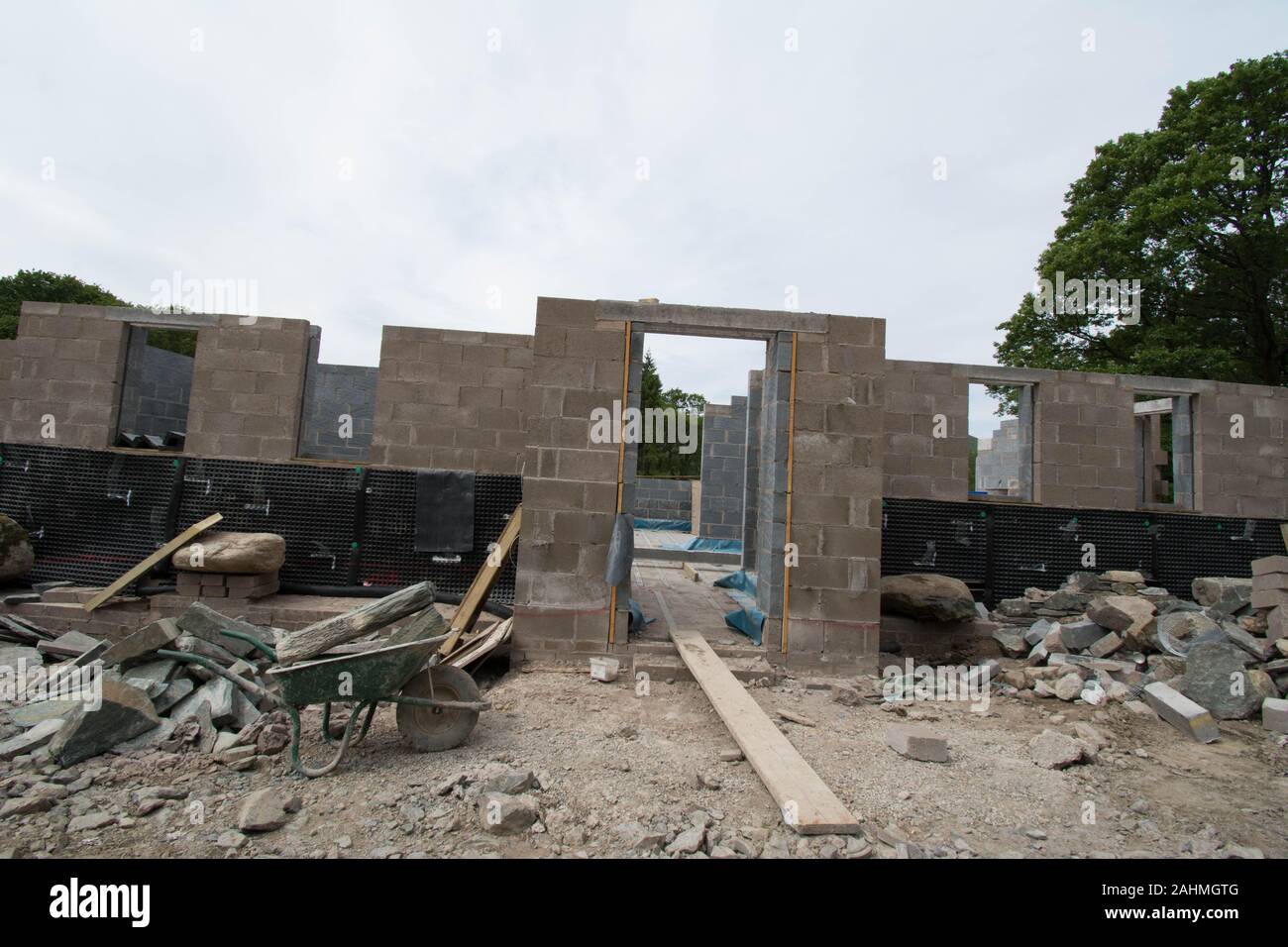 Building site in the Lake District new property buildings wall walls ...