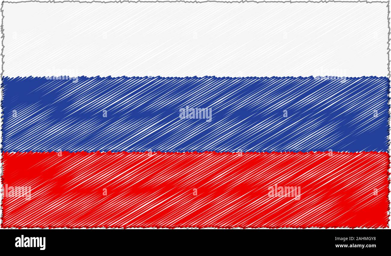 Vector Drawing of Sketch Style Russia Flag Stock Vector Image & Art - Alamy