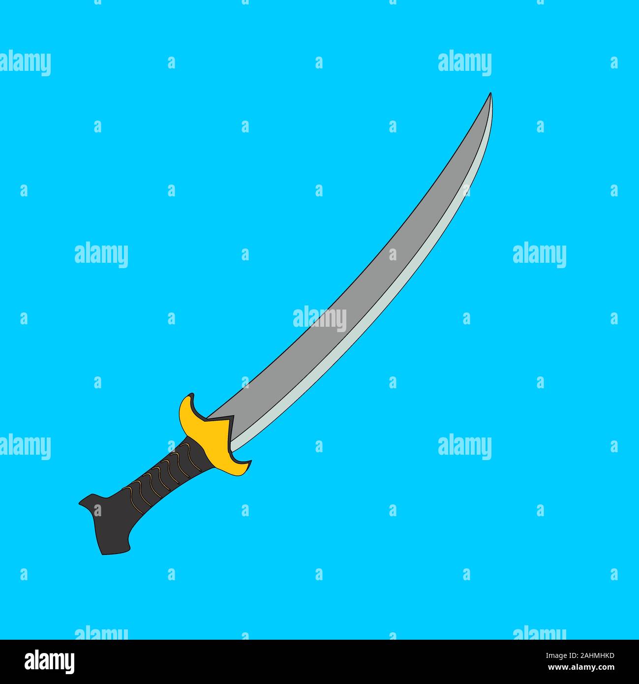 Sword set in flat vector style. knife, blade, steel, Cartoon, cute ...