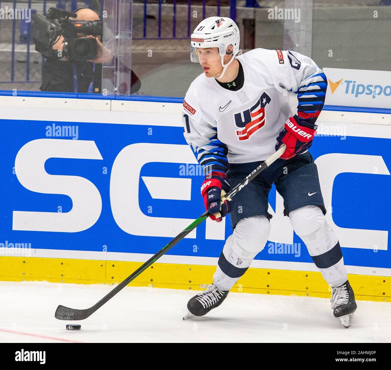 Ty Emberson (USA) in action during the 2020 IIHF World Junior Ice ...