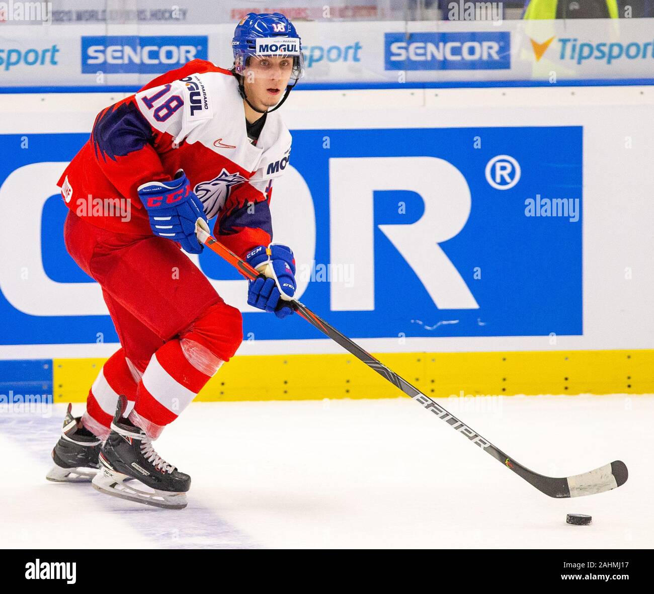 (CZE) in action during the 2020 IIHF World Junior Ice Hockey Championships Group B match between ...