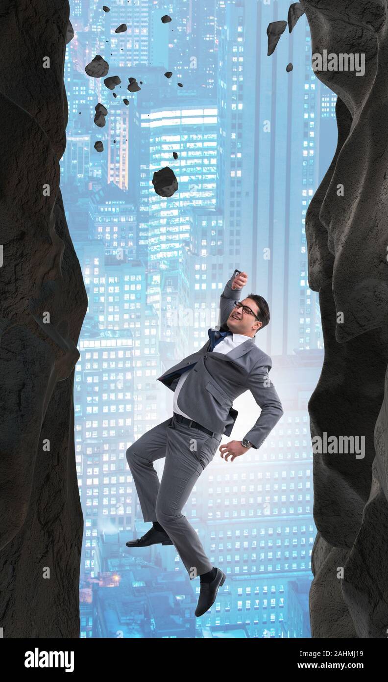 The businessman overcoming challenges in business concept Stock Photo ...