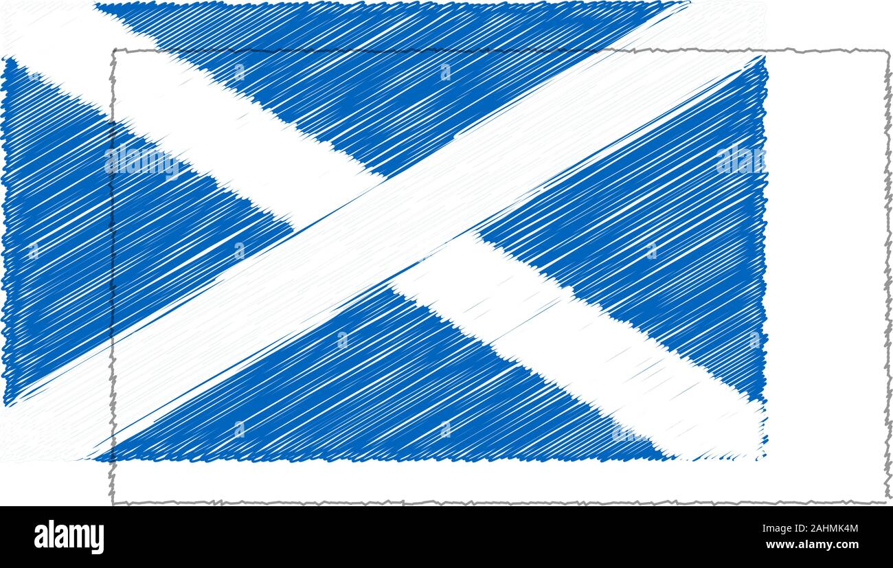Vector Drawing of Sketch Style Scotland Flag Stock Vector Image & Art ...